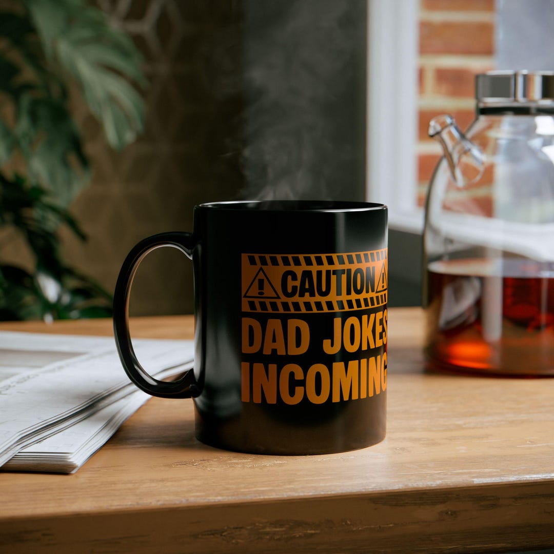 Caution Dad Jokes Incoming Mug Funny Coffee Cup for Dads Pun Lover Gift ...