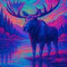 Psychedelic Wilderness - Vibrant Moose Art Print - Colorful Nature ...