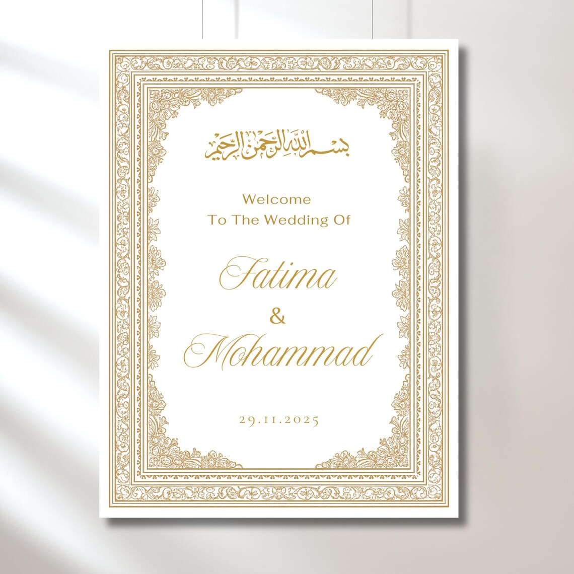 Islamic Wedding Sign, Nikkah Welcome Sign, Wedding Welcome Sign, Muslim ...