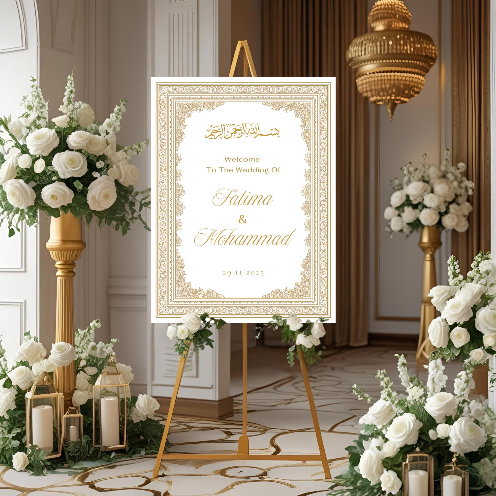 Islamic Wedding Sign, Nikkah Welcome Sign, Wedding Welcome Sign, Muslim ...