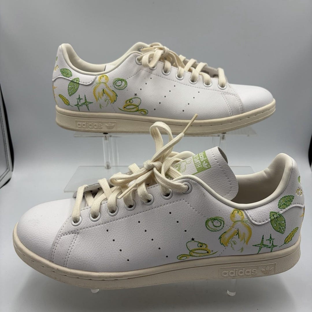 Adidas Stan Smith Disney Tinker Bell Peter Pan Men 9 Sneakers White ...