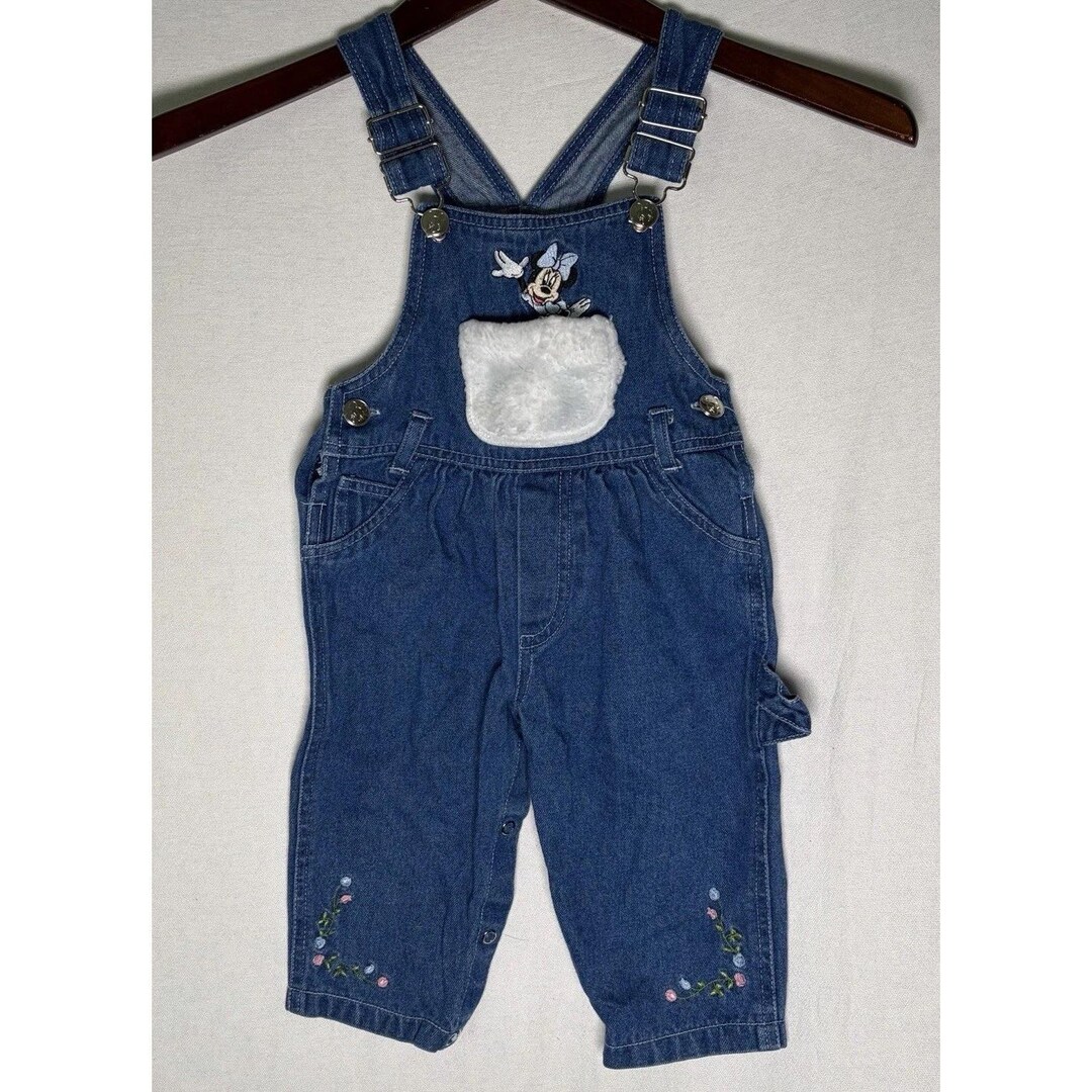 Vintage Disney Classics Minnie Mouse Overalls Denim Baby Girl Size 18 ...
