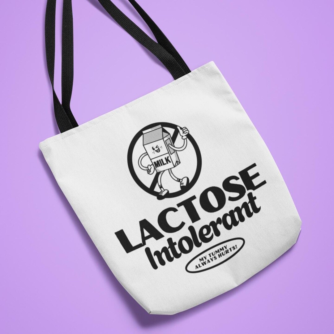 Lactose Intolerant Tote Bag, My Tummy Hurts, IBS Tote Bag, Dairy Free ...