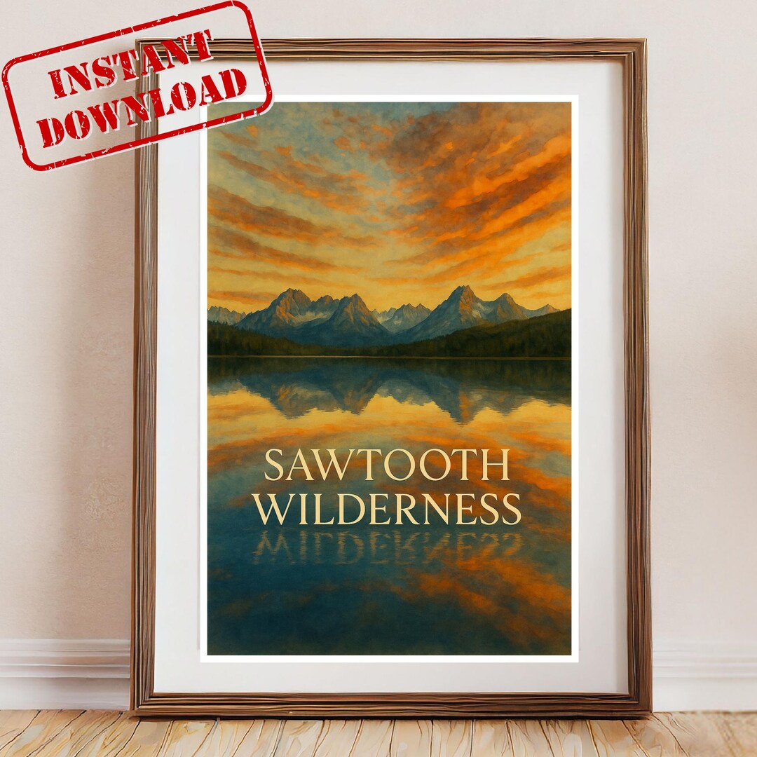 Sawtooth Wilderness Travel Poster – Printable Wall Art - Etsy