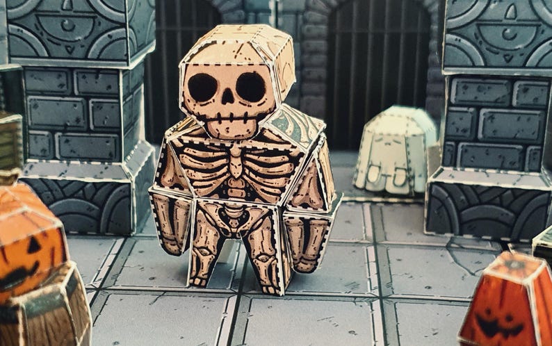 Printable Papercraft Skeleton Miniatures | TTRPG, Dnd (digital Download ...