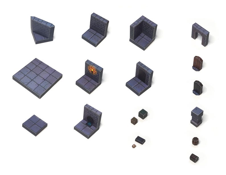 Papercraft Dungeon Tiles Set — Digital Download | Build Quick Tileable ...