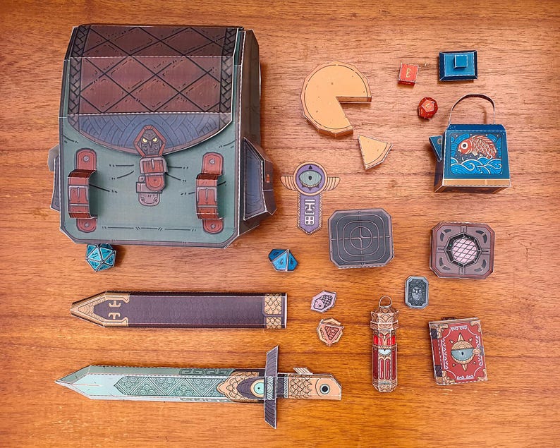 Paladin Backpack Papercraft Template – Digital Download - Dnd Dice ...