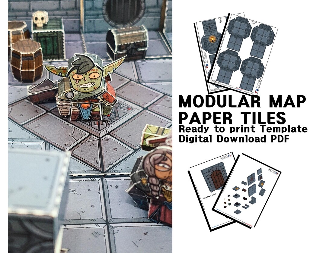 Papercraft Dungeon Tiles Set — Digital Download | Build Quick Tileable ...