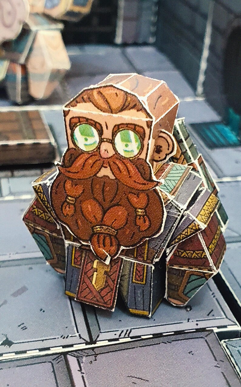 Printable Papercraft Dwarven Miniatures Pack | 3 Papercraft Heroes ...