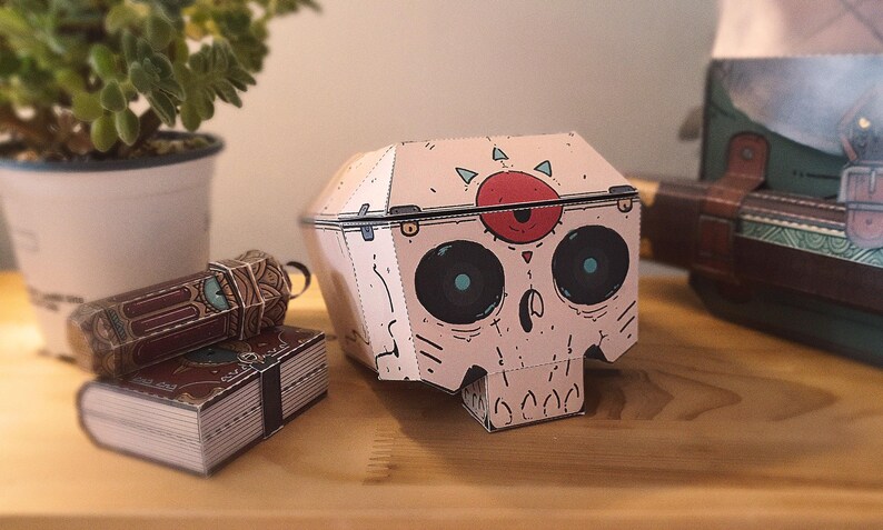 3D Papercraft Skull Dice Box Template: Dnd RPG Dice Holder (digital ...