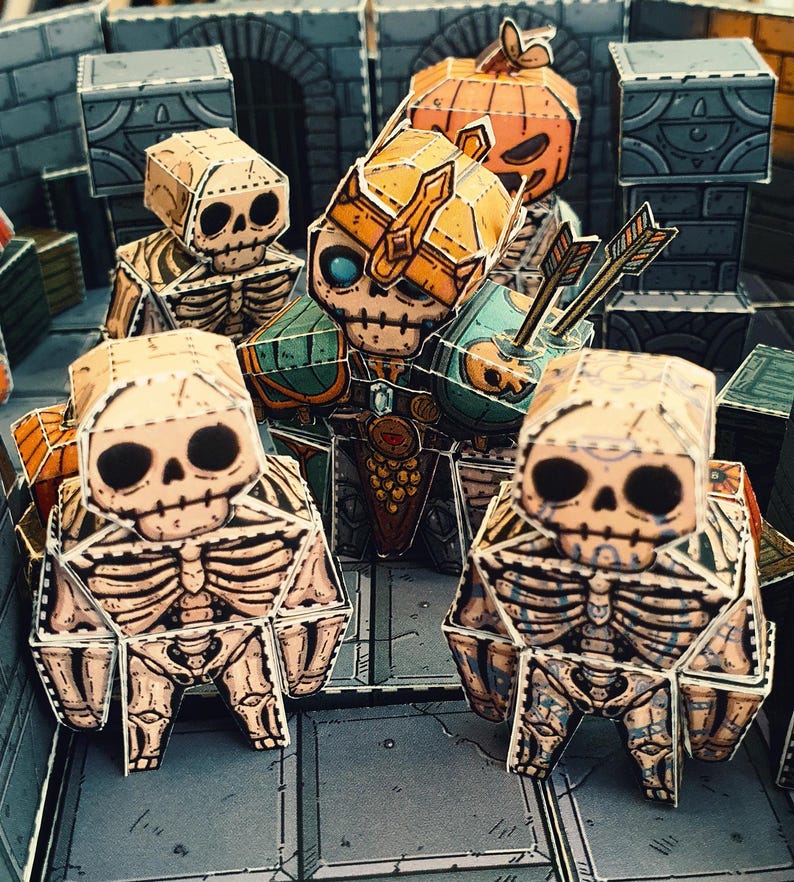 Printable Papercraft Skeleton Miniatures | TTRPG, Dnd (digital Download ...