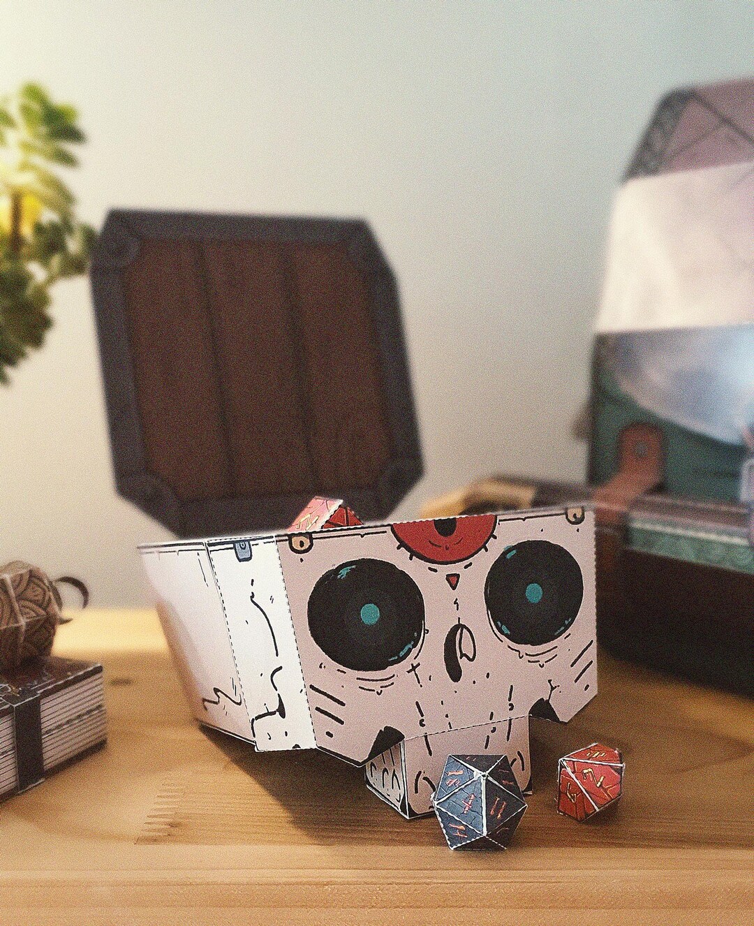 3D Papercraft Skull Dice Box Template: Dnd RPG Dice Holder (digital ...