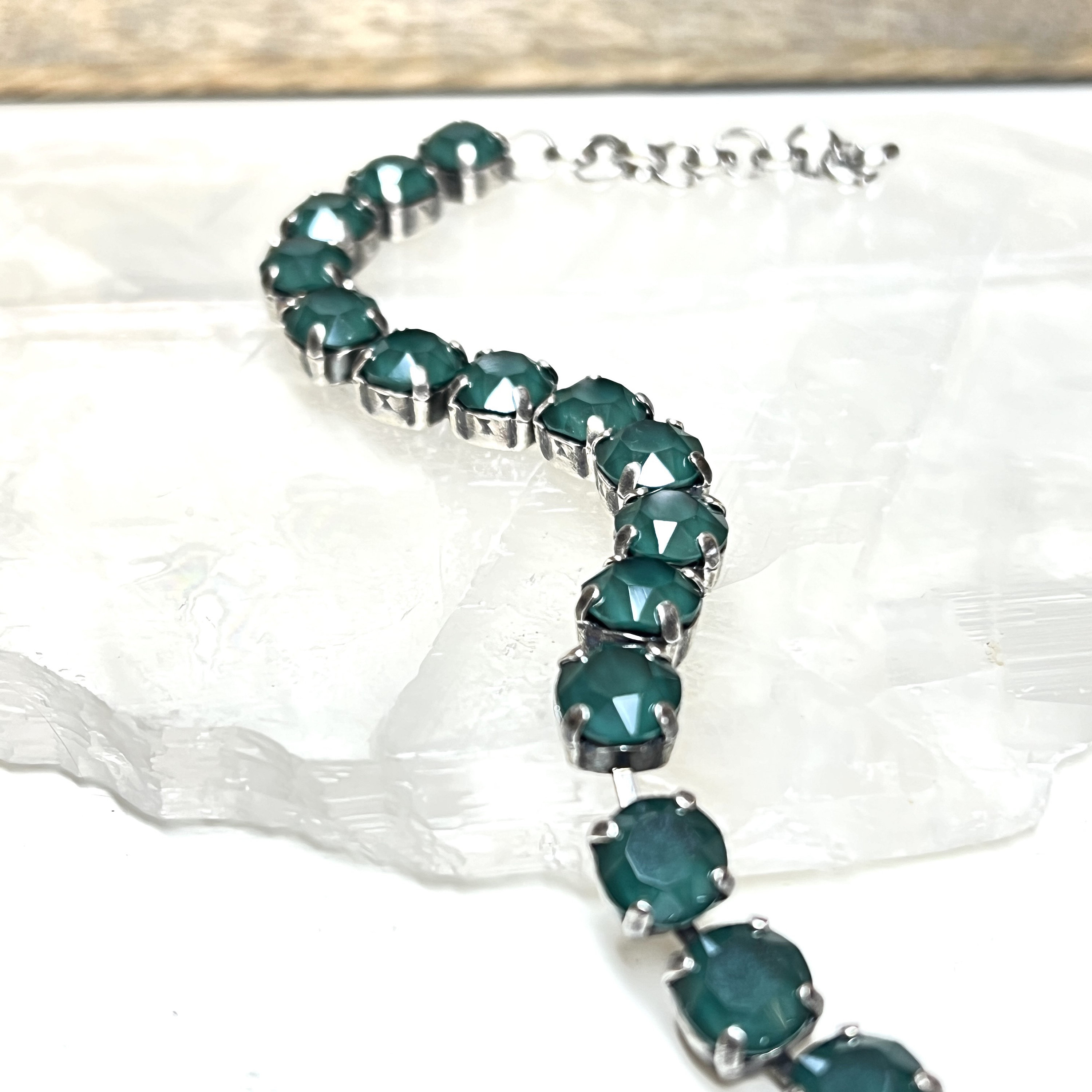 Forest Green Crystal Rhinestone Layering Bracelet Multi Stone - Etsy