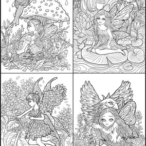 Adult Coloring 6 Pages Value Pack Fantasy Fairy Art Vol. 2 Lovely ...