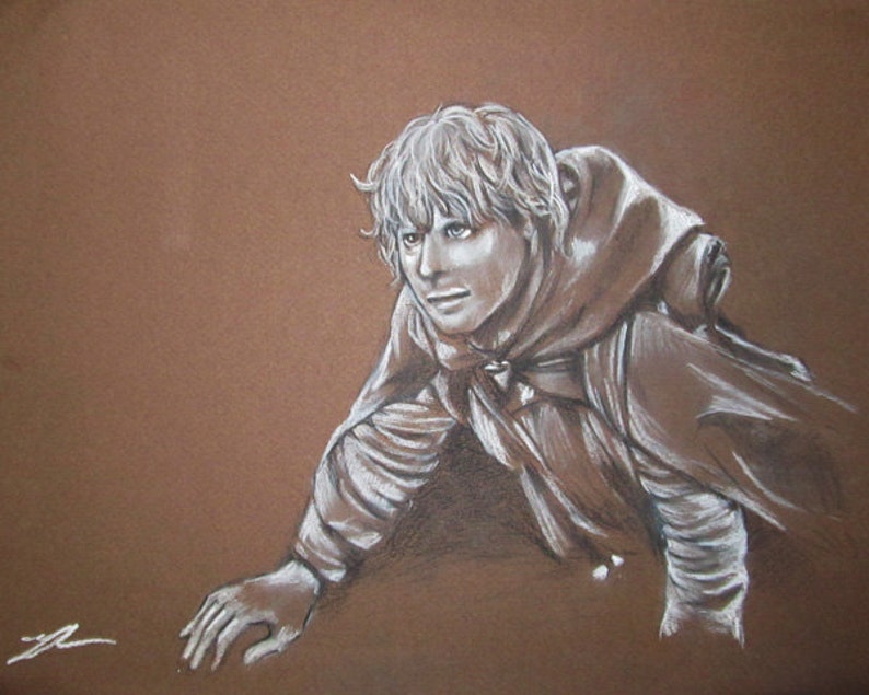 ORIGINAL Pastel Charcoal Drawing LOTR Sam - Etsy