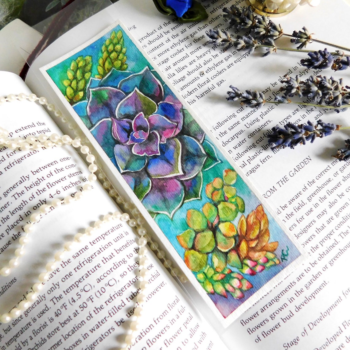 Succulents Watercolor Printable Bookmarks DIY Scrapbooking - Etsy