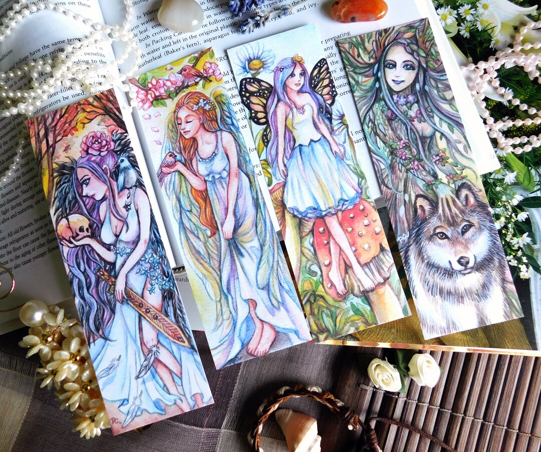 Fantasy Girl Watercolor Printable Bookmarks DIY Scrapbooking Images ...
