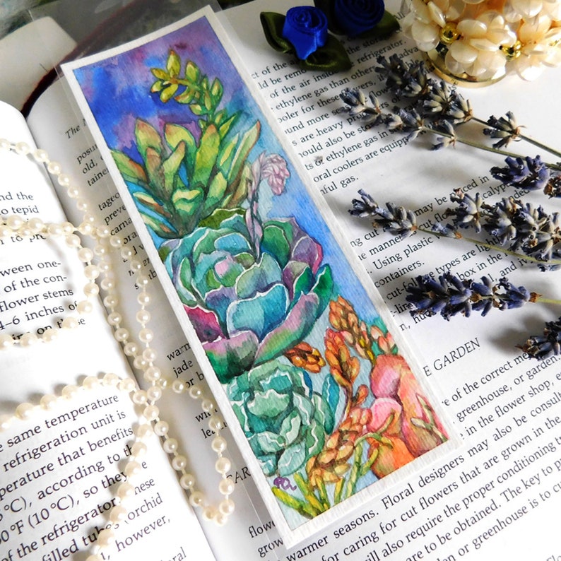 Succulents Watercolor Printable Bookmarks DIY Scrapbooking | Etsy