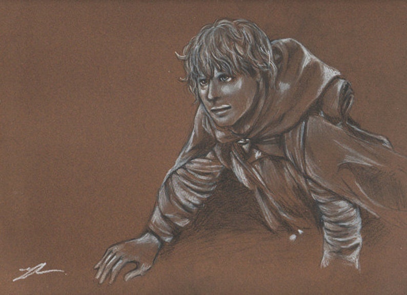 ORIGINAL Pastel Charcoal Drawing LOTR Sam - Etsy