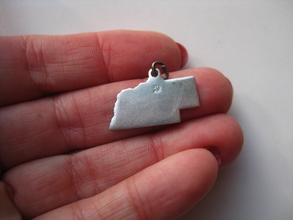 Vintage 50s Charm Nebraska State Map Sterling Silver … - Gem