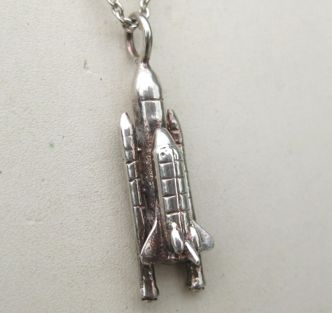 Vintage Sterling Silver Kennedy Space Center NASA Shuttle Necklace ...