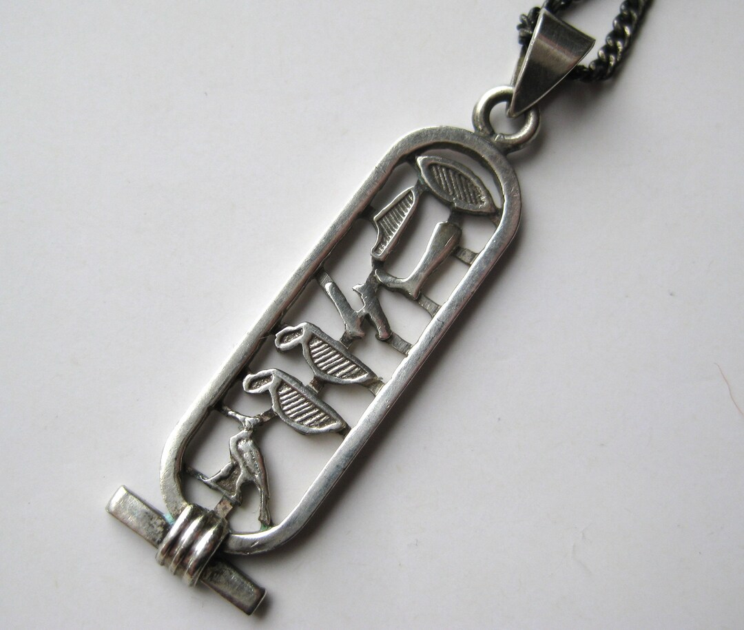 Fine Vintage Egyptian Sterling Silver REBECCA Cartouche - Etsy