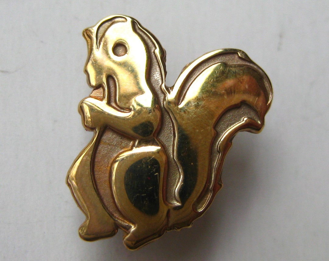 Vintage 10k Yellow Gold Squirrel Lapel Pin Tie Tack - Etsy