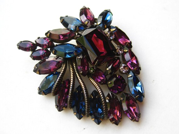 Vintage 40s Juliana Royal Purple Amethyst & Sapphire Blue - Etsy