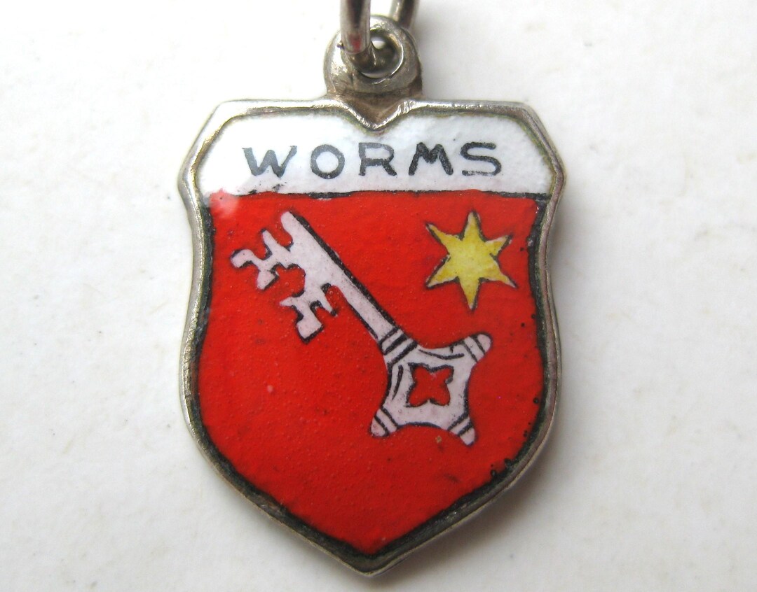 Vintage Worms Germany 800 Silver Enamel Travel Shield Souvenir Bracelet ...
