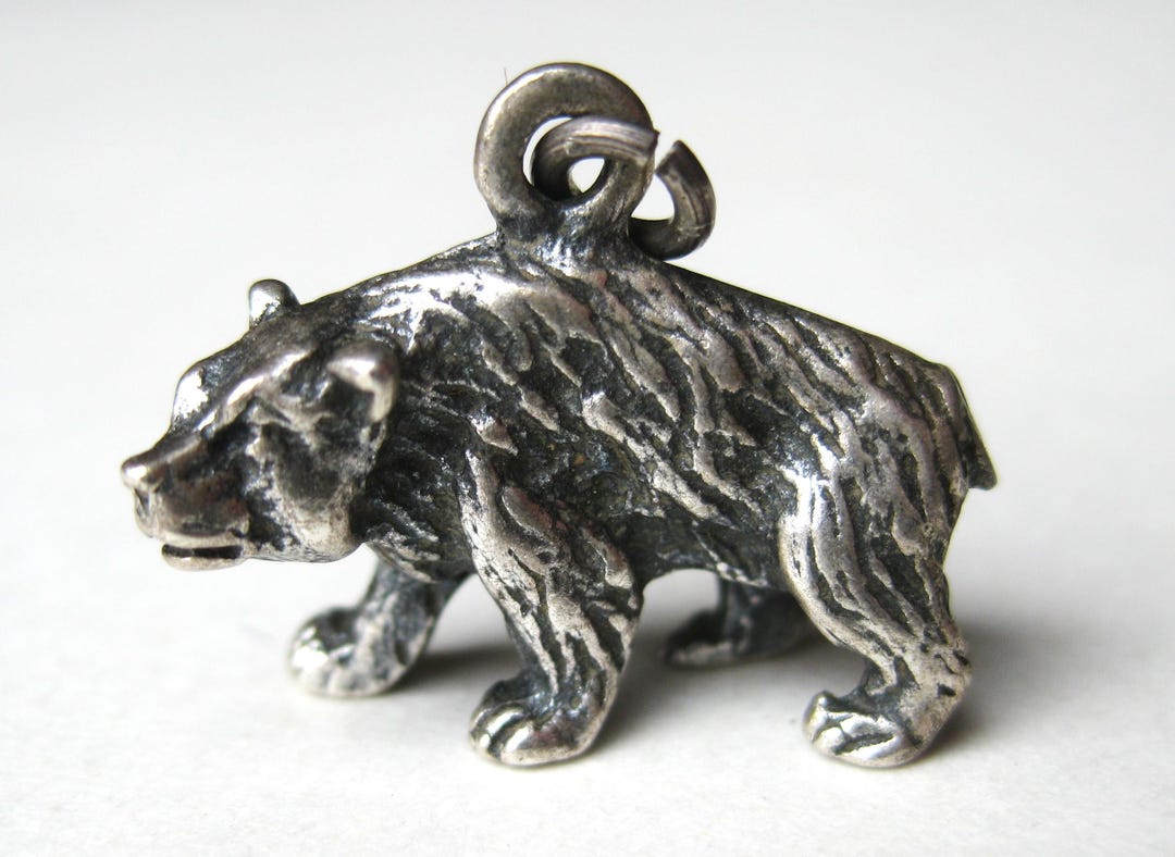 Vintage Charm Sterling Silver California Bear Souvenir Bracelet Charm ...