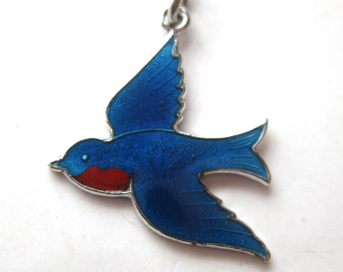 Vintage Sterling Silver Enamel Blue Bird of Happiness Bracelet Charm - Etsy