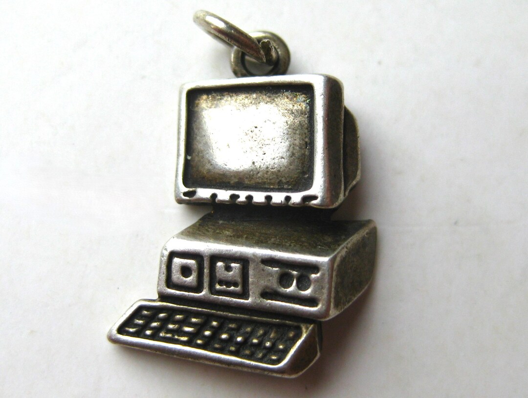 Vintage 90s Sterling Silver Desktop PC Computer Bracelet Charm - Etsy