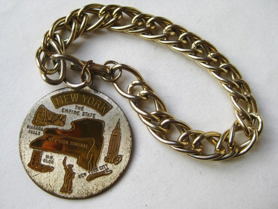 Vintage New York State Landmarks Souvenir Chain Link Charm - Etsy