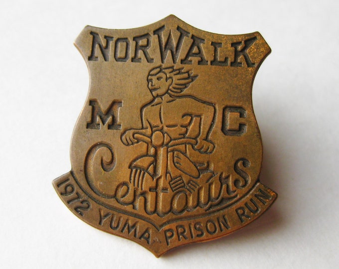 Vintage 1972 Norwalk Centaurs Motorcycle Club Yuma Prison Run Souvenir ...