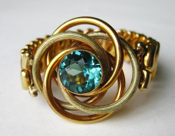 Vintage 40s Gold Filled Blue Jeweled Phoenix Spiedel Made - Etsy