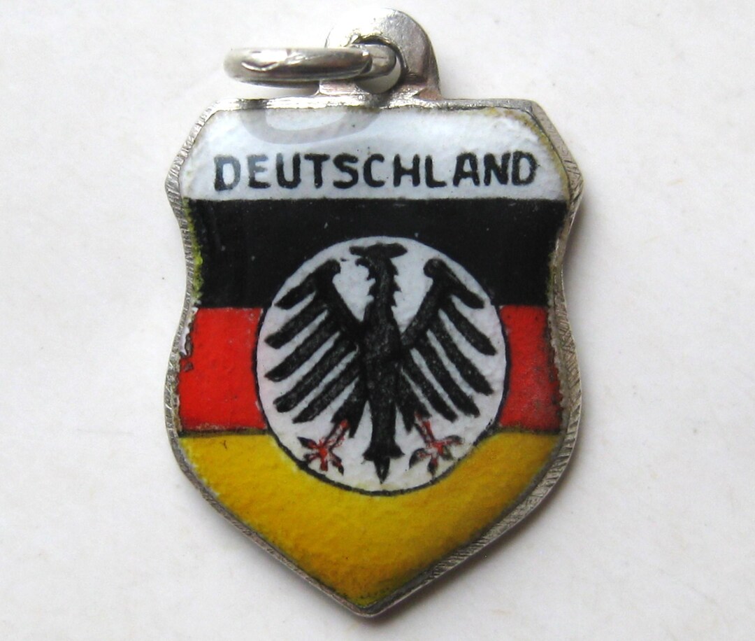 Vintage Charm Deutschland Germany 800 Silver Enamel Travel Shield ...
