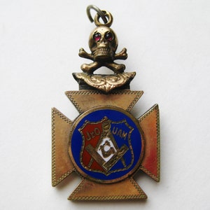Jr OUAM Fraternal Order United American Mechanics Skull & Cross Pocket ...