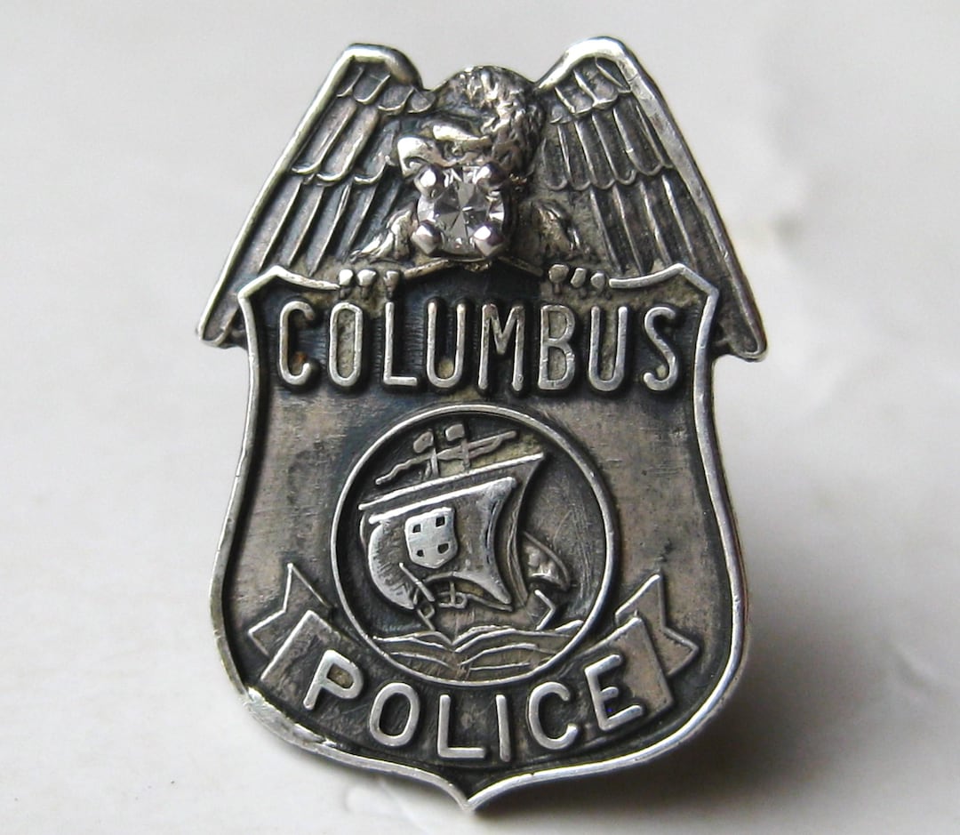 Vintage Columbus Ohio Police Department Sterling Silver Badge Tie Tack ...