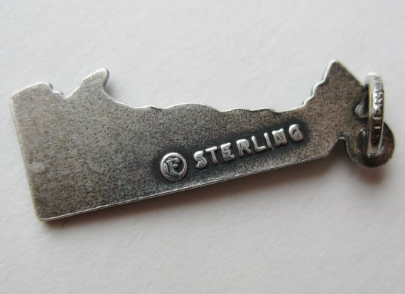 Vintage 50s Delaware State Map Souvenir Sterling Silv… - Gem