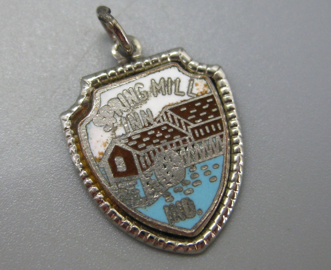Vintage Charm Spring Mill Inn State Park Indiana Sterling Silver Enamel ...