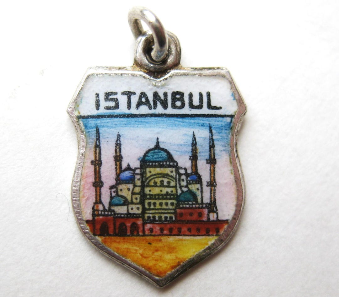 Istanbul Turkey Blue Mosque Charm 800 Silver Enamel Souvenir Travel ...