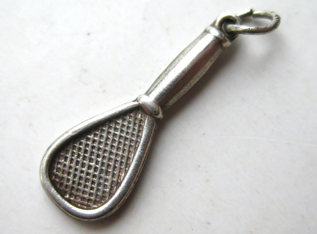 Vintage Charm Sterling Silver Squash Racquetball Pickleball Racket ...