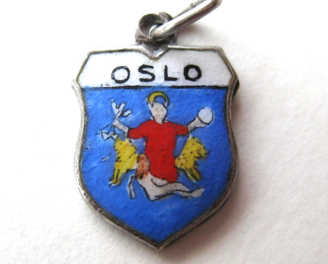 Oslo Norway Charm Enamel 800 Silver Norwegian Souvenir Vintage Travel ...