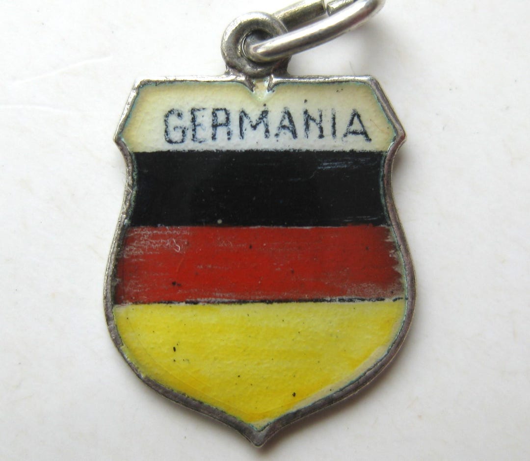 Vintage Charm Germania Germany 800 Silver Enamel Travel Shield Souvenir ...