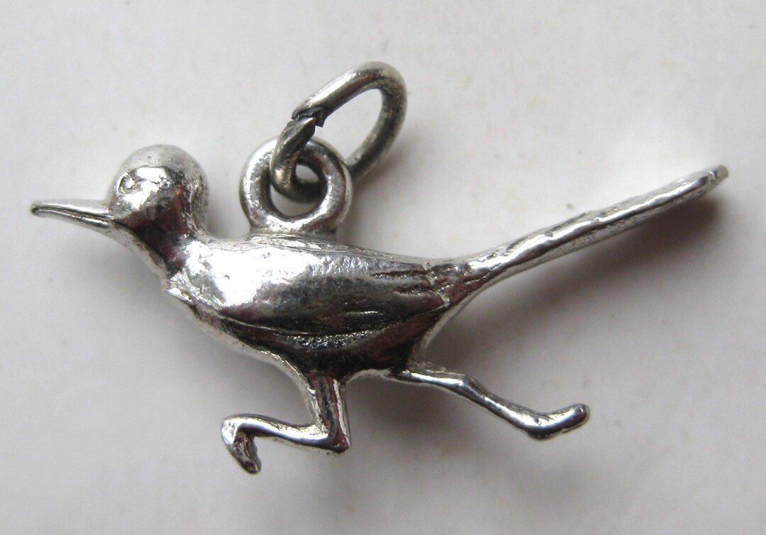 Roadrunner Vintage Charm Sterling Silver Desert Souvenir Bracelet Charm ...