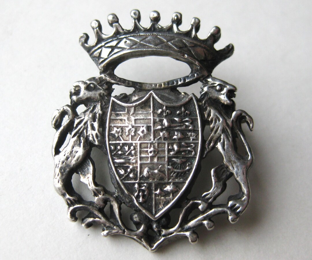Vintage Canadian Provinces Canada Coat of Arms Sterling Silver Brooch ...