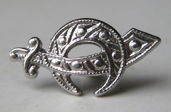 Vintage 14k White Gold Masonic Shriners Brooch Lapel … - Gem