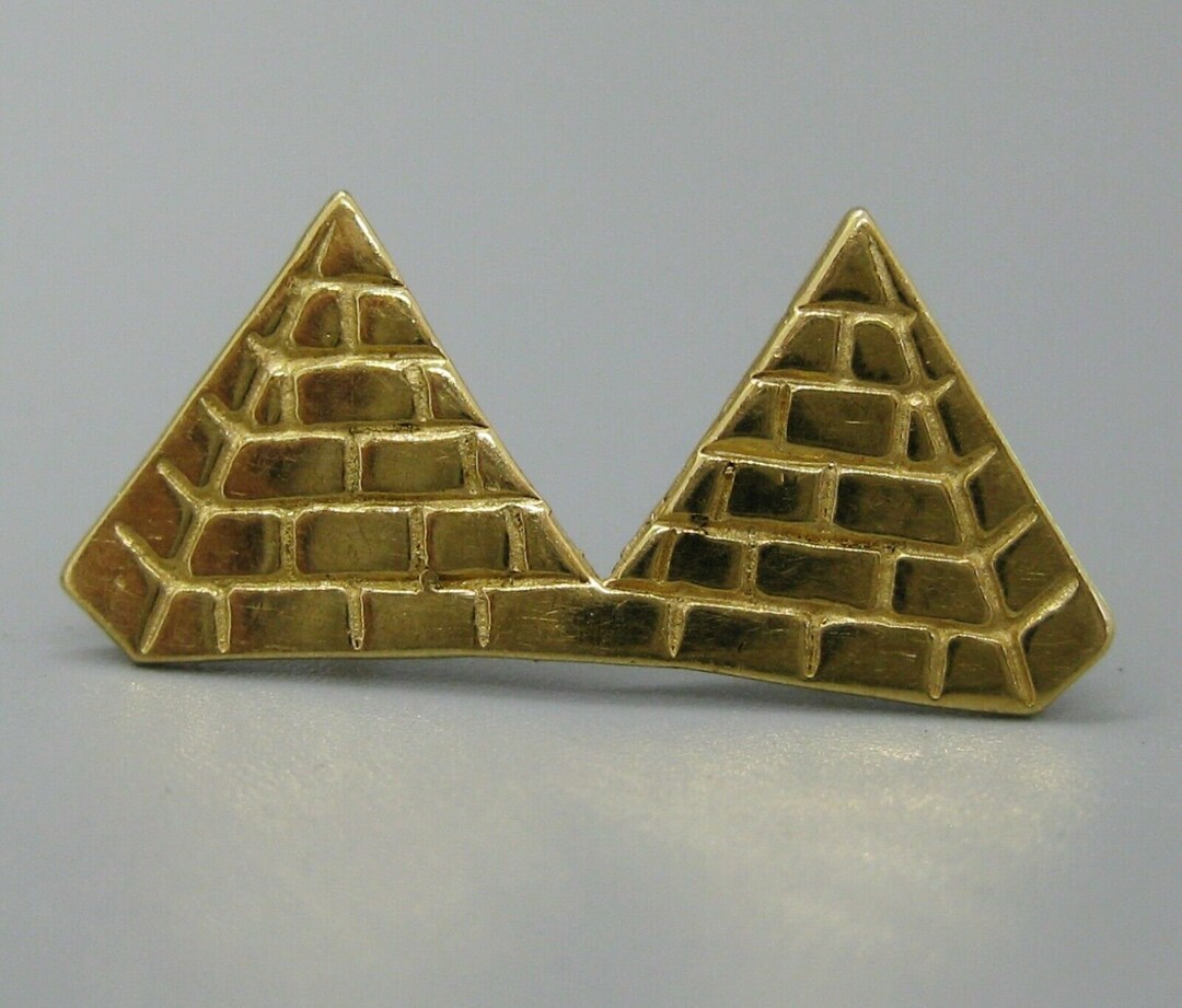Vintage 14k Yellow Gold Masonic Scottish Rite Double Pyramid Lapel Pin ...