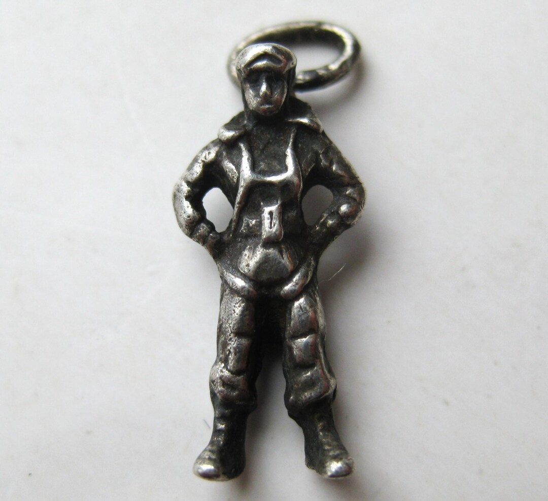Vintage 40s WWII Charm Sterling Silver Airborne Paratrooper US Army ...