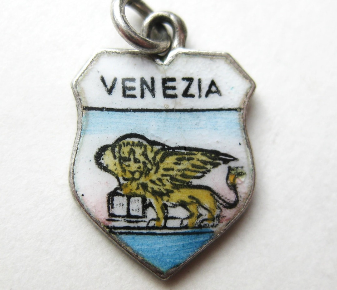 Venezia Venice Italian 800 Silver Enamel Souvenir Coat of Arms Bracelet ...